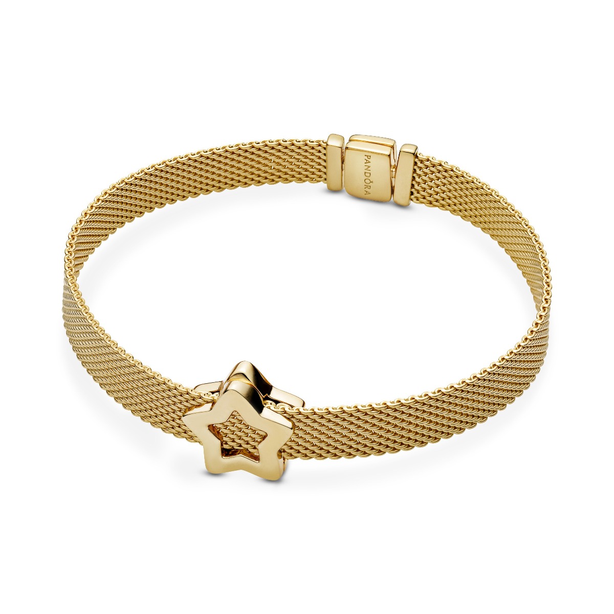 PANDORA Reflexions star clip charm in 18k Gold-plated - PandoraShop Online