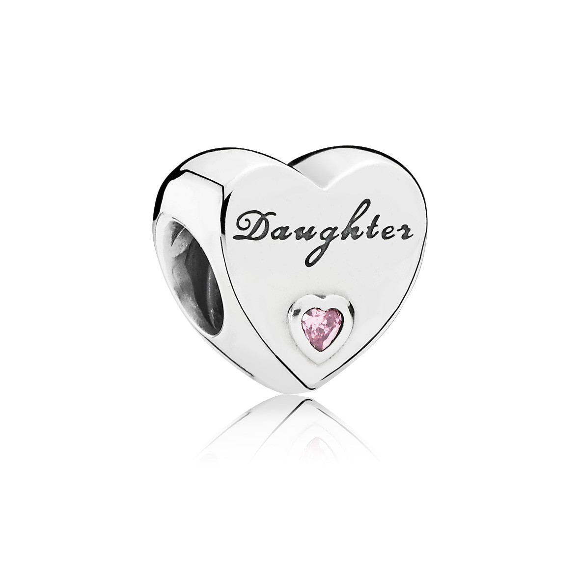 Daughter heart silver charm with pink cubic zirconia | Sale Price R899 ...