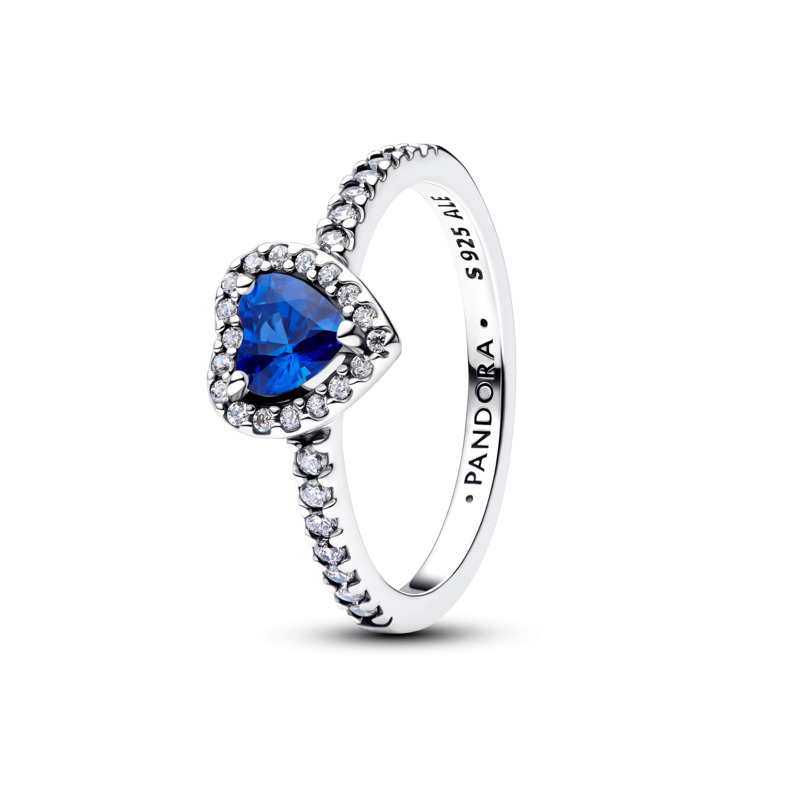 Elevated Princess Blue Heart Ring - PandoraShop Online