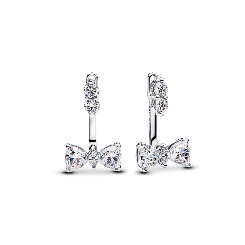 Sparkling Bow Drop Earrings - PandoraShop Online