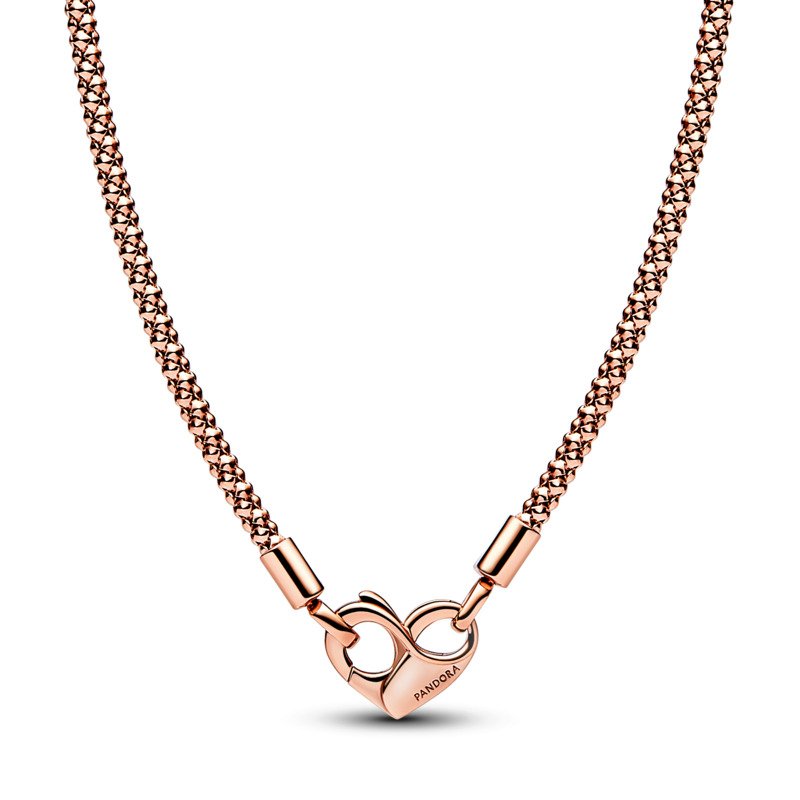 Pandora Moments Studded Chain Necklace in 14k Rose gold-plated ...